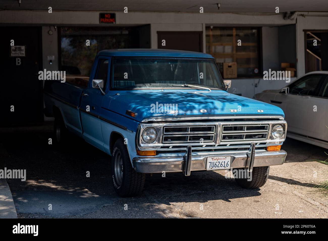 Detail of a classic American pickup truck, it is a fifth generation ...