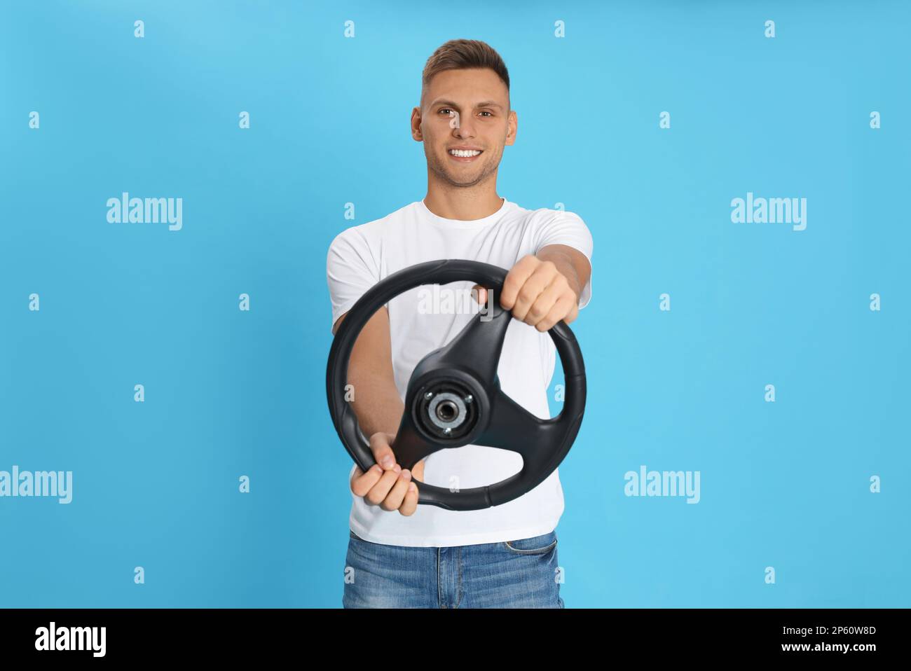 Man steering wheel pretend hi-res stock photography and images - Alamy