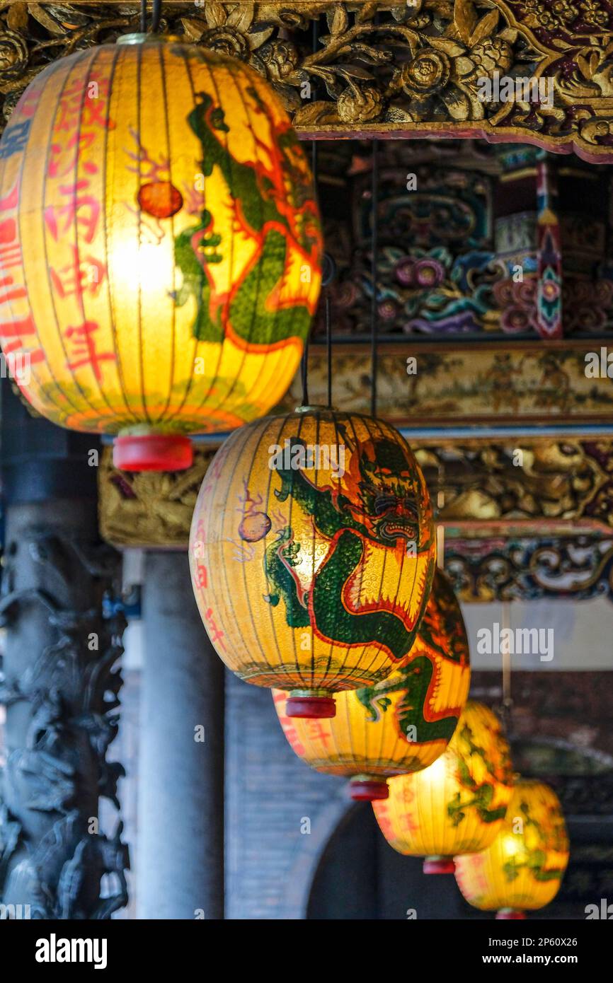 Taipei, Taiwan - February 21, 2023: Detail of the Baoan Temple is a ...