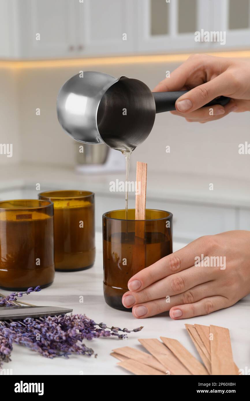 Candle pour wax hi-res stock photography and images - Alamy