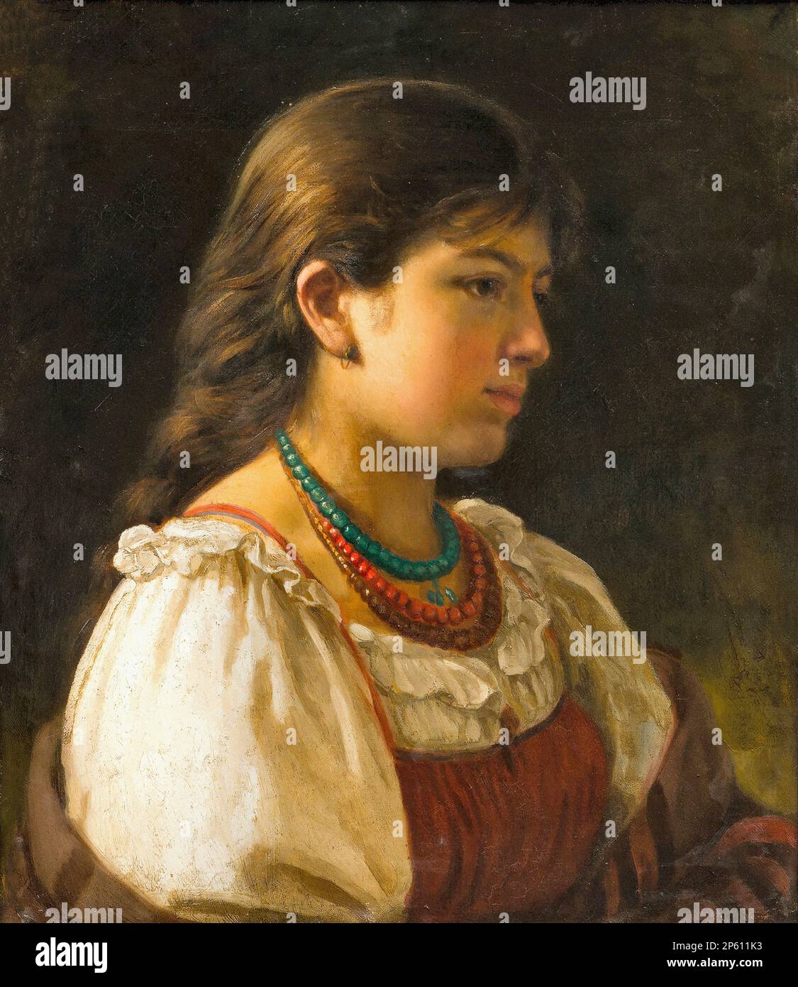 Тимофеев Василий Тимофеевич - Крестьянская девочка с бусами - Русская ...