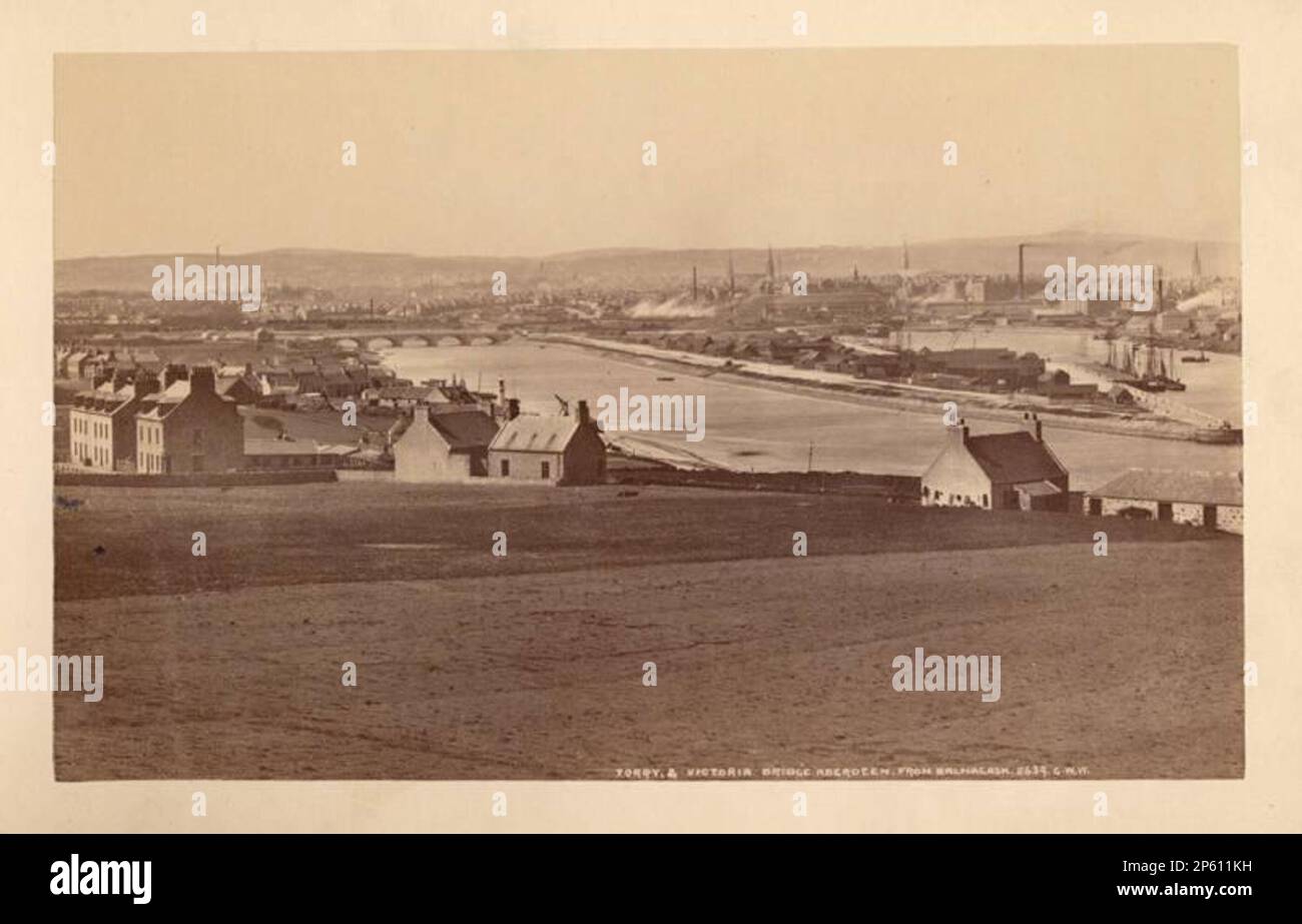 Torry and Victoria Bridge from Balnagask, 1880s Stock Photo - Alamy