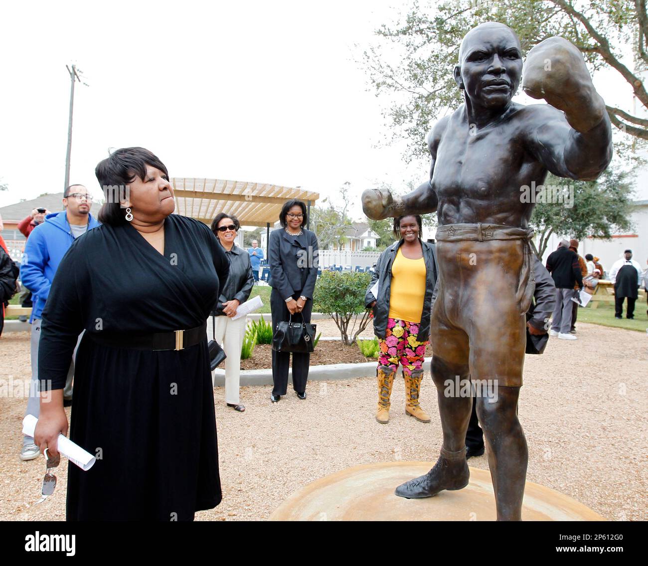 Linda E. Haywood, the great-niece of boxing legend Jack Johnson, gets a ...