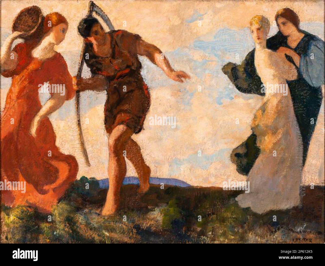 In "Goodbye Summer," a delightful oil painting by Scottish artist James ...