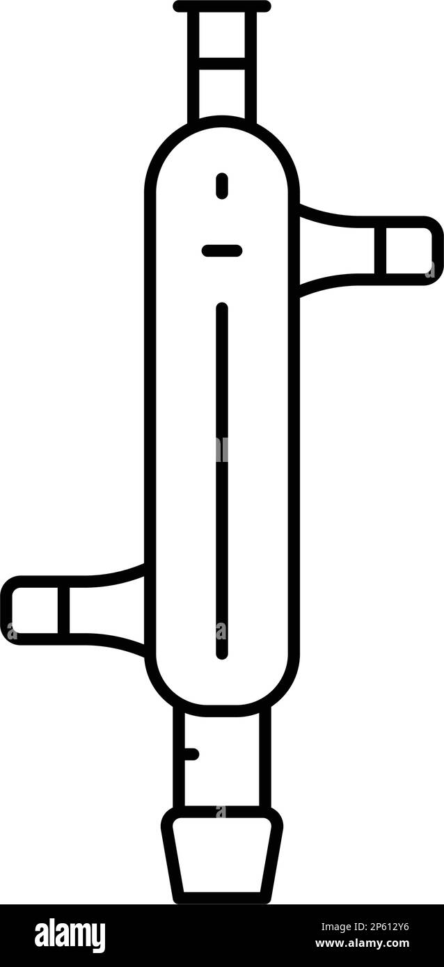 water condenser chemical glassware lab line icon vector illustration ...