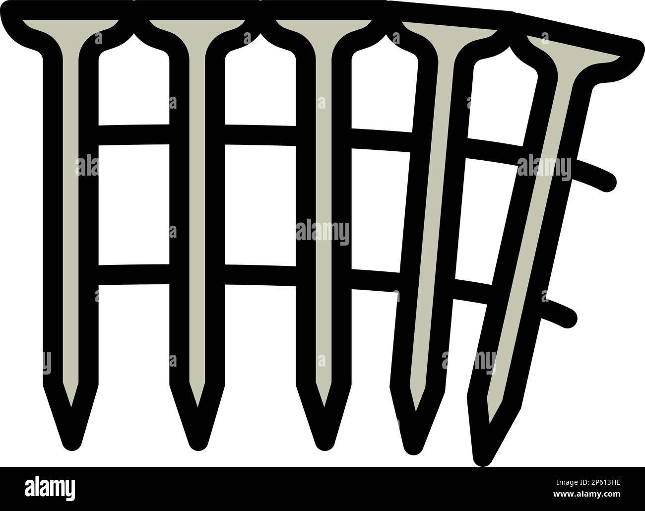 Carpenter nails icon outline vector. Work construction. Man character ...