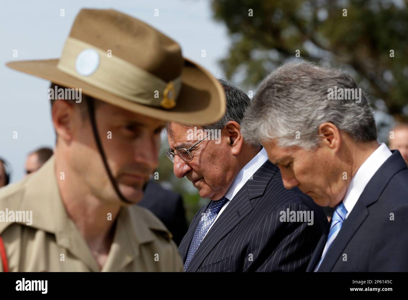 U.S. Defense Secretary Leon Panetta, center, and Australian Defense ...