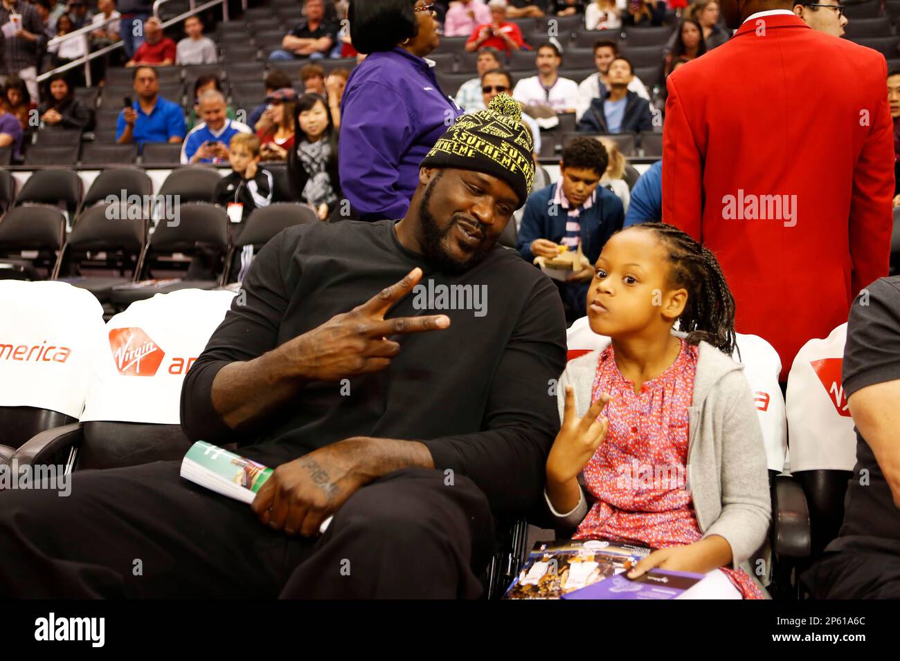 November 11, 2012: Shaquille O'Neal and daughter on hand before the NBA ...