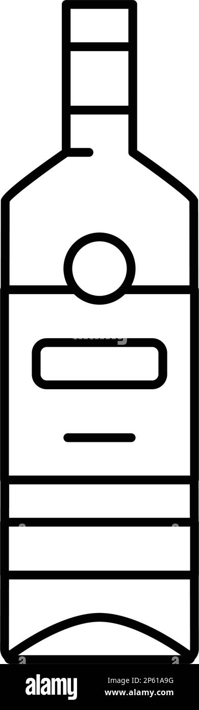 rum glass bottle line icon vector illustration Stock Vector Image & Art ...