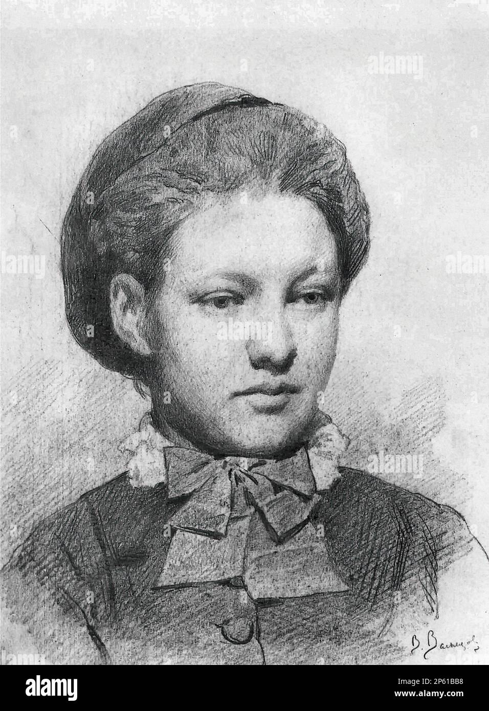 Васнецов Виктор - Портрет Софьи Шевцовой - Русская школа - XIX век ...