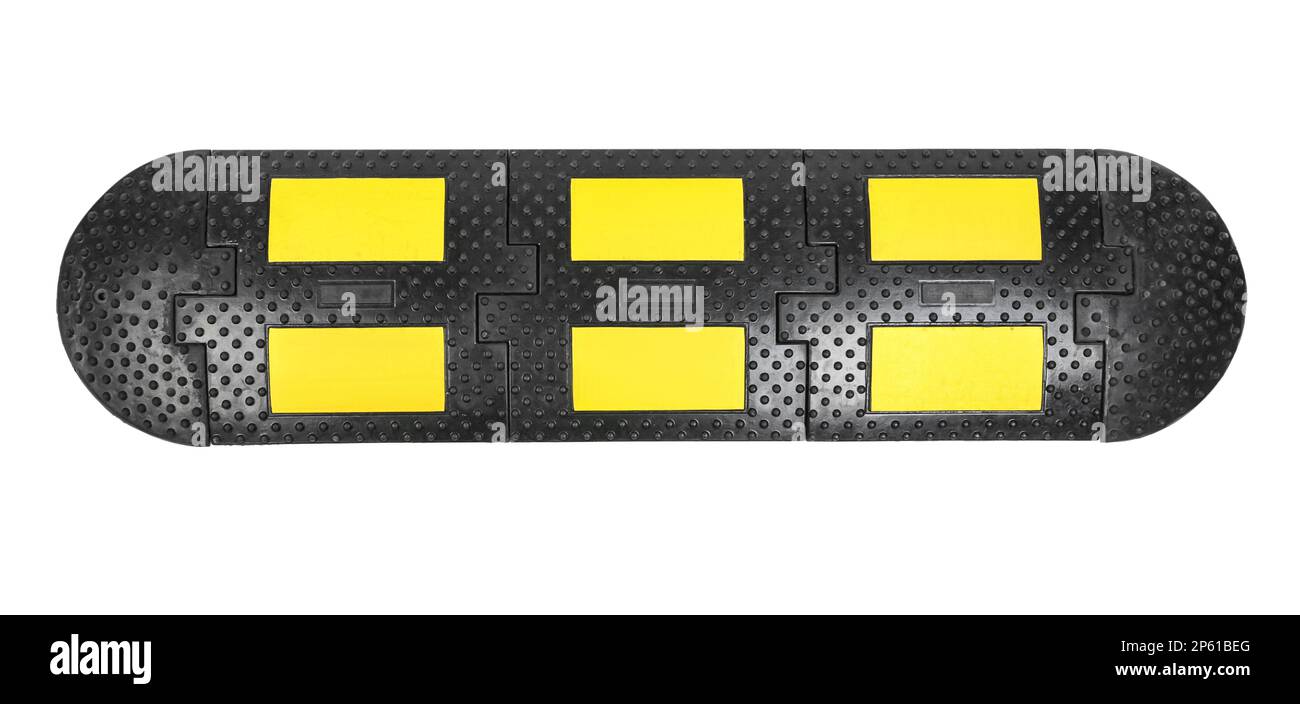 Parts of speed bump isolated on white, top view Stock Photo - Alamy