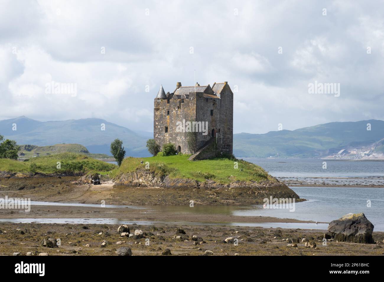 Castle Stalker is a picturesque castle surrounded by water 25 miles ...