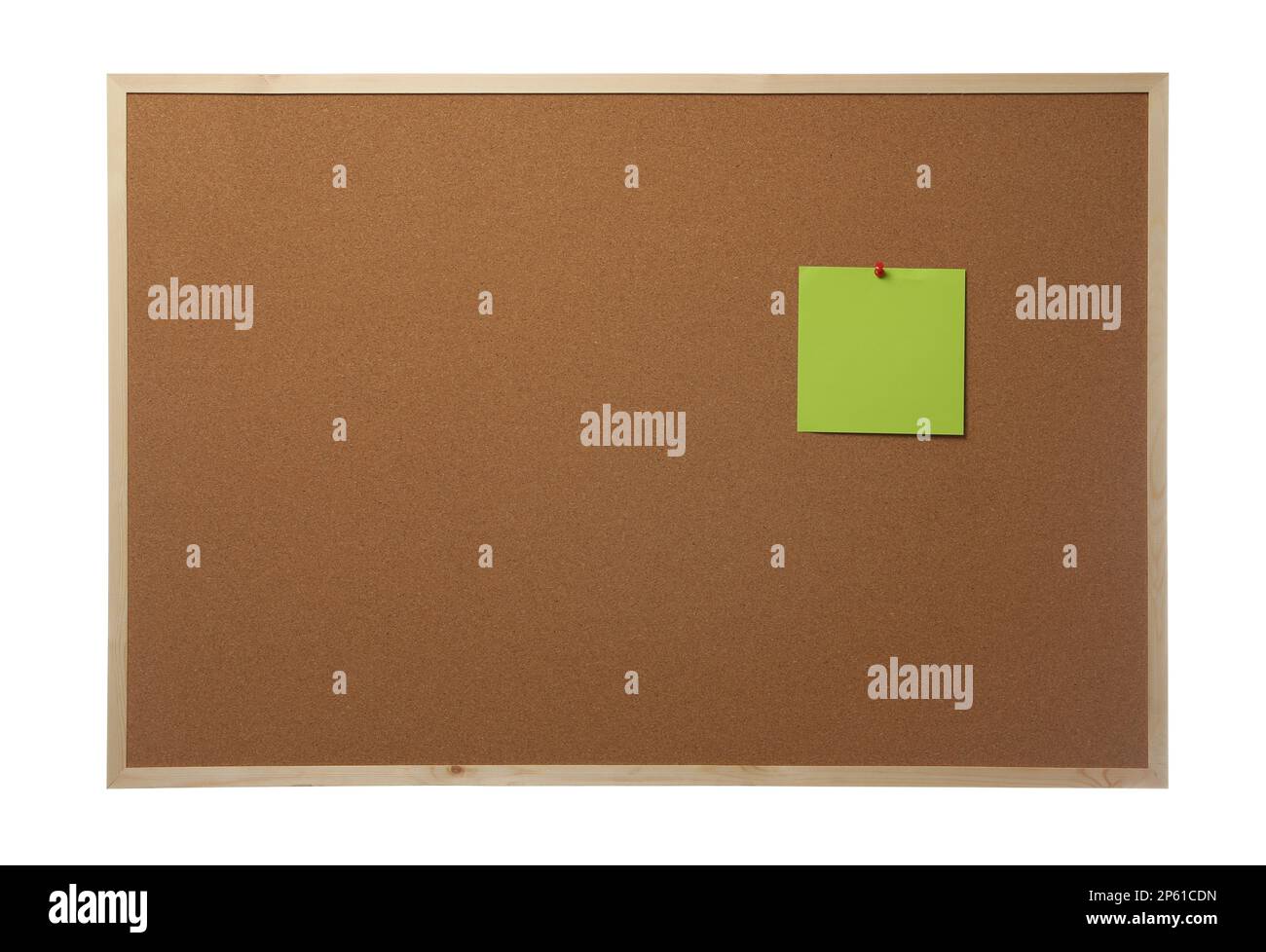 Empty note pinned to cork board on white background Stock Photo - Alamy