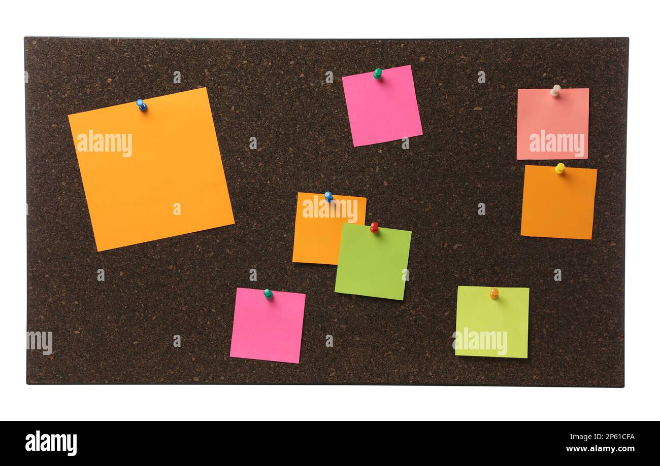 Blank notice pinned board Cut Out Stock Images & Pictures - Alamy