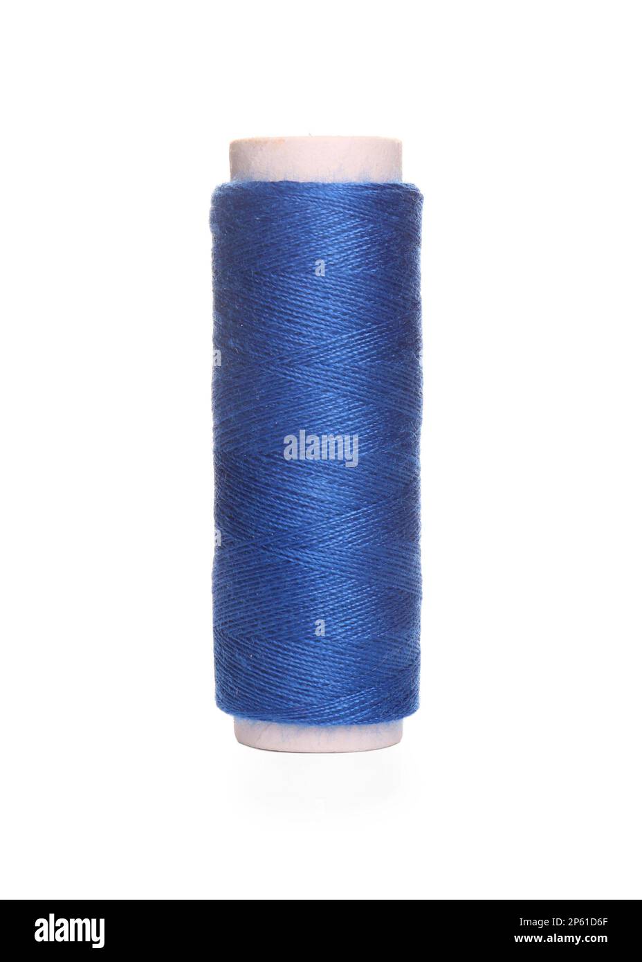 Spool of blue sewing thread isolated on white Stock Photo - Alamy