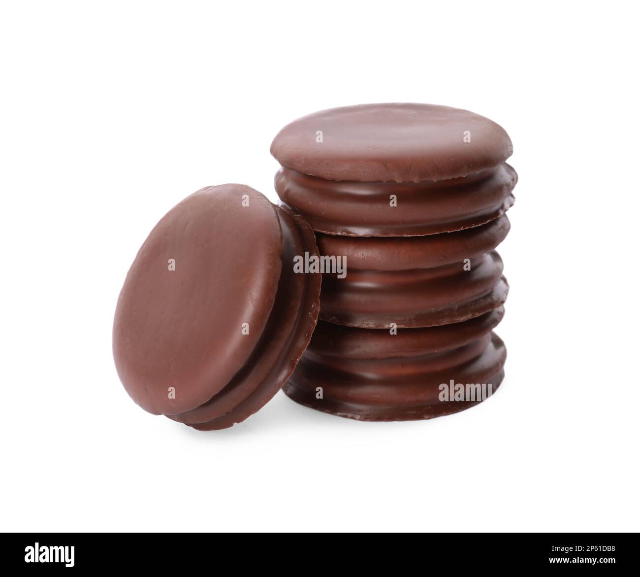 Delicious choco pies on white background. Classic snack cakes Stock ...