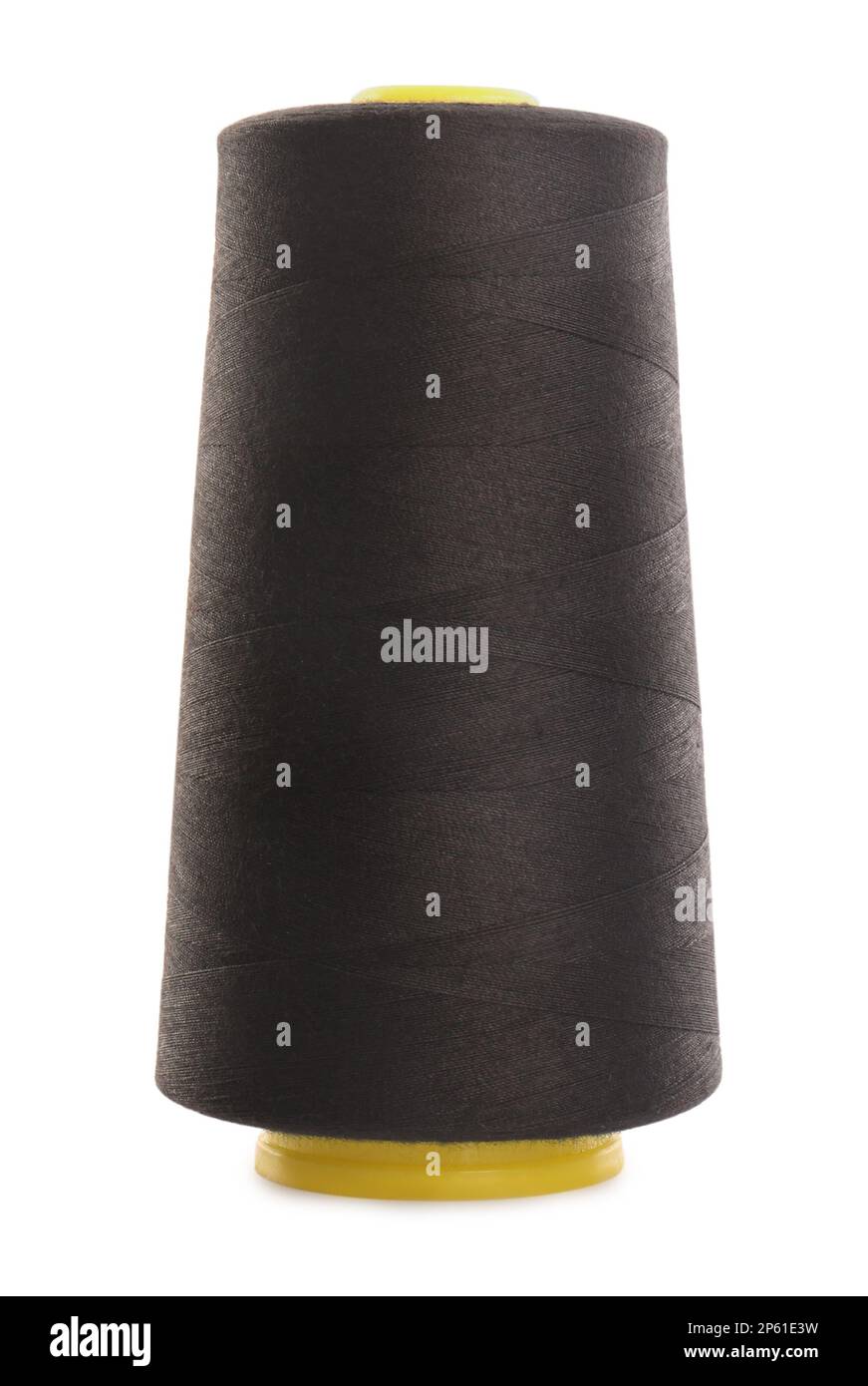 Spool of black sewing thread isolated on white Stock Photo - Alamy