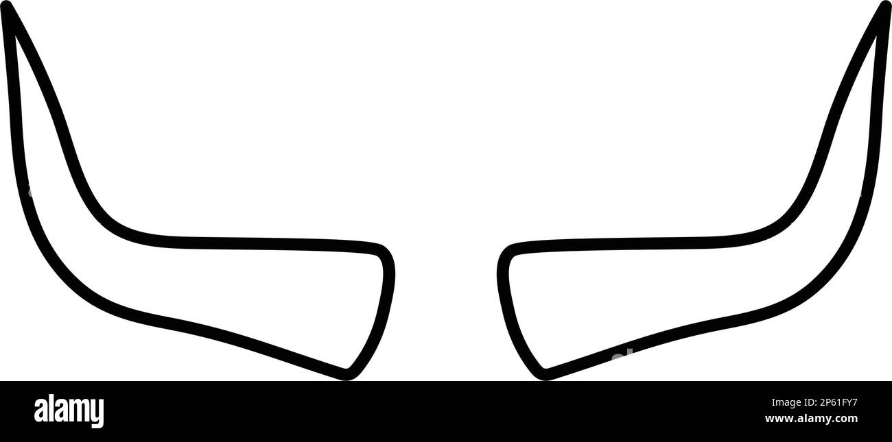 bull horn animal line icon vector illustration Stock Vector Image & Art ...