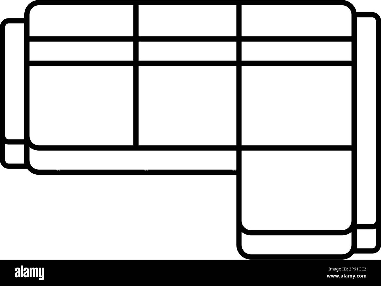 corner sofa top view line icon vector illustration Stock Vector Image ...