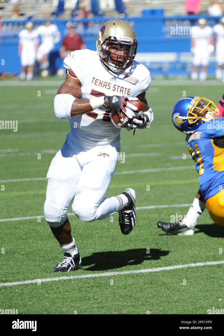 Texas State Bobcats Marcus Curry (28) in action during a game against ...