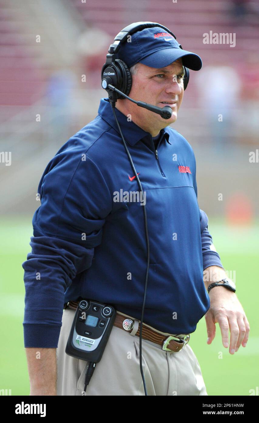 Arizona Wildcats Rich Rodriguez (HC) during a game against Stanford on ...
