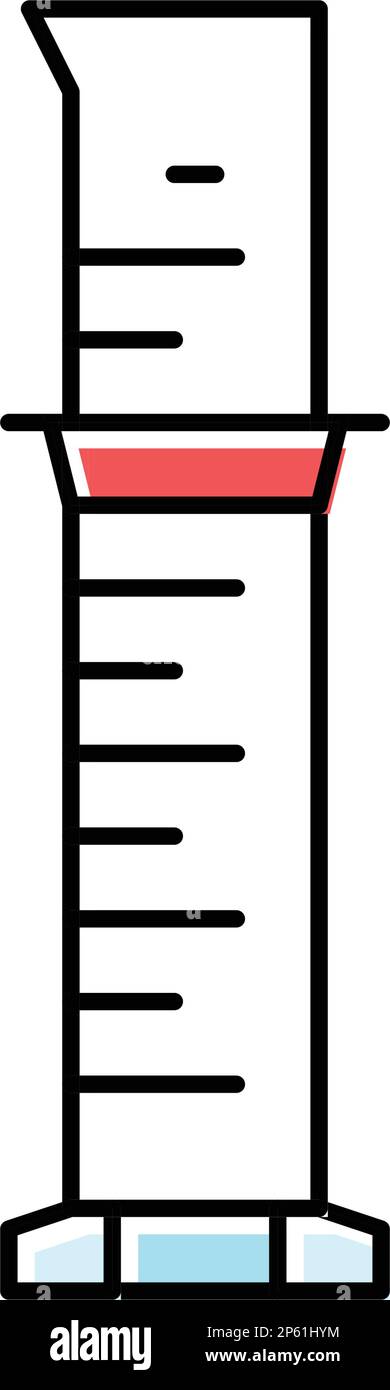 graduated cylinder chemical glassware lab color icon vector ...