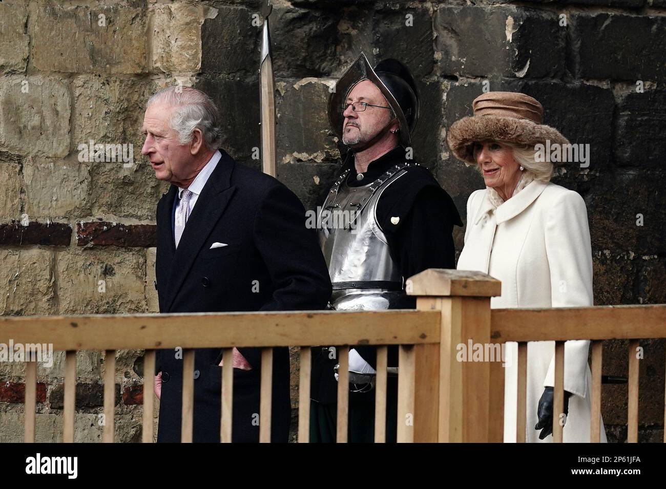 King Charles III and the Queen Consort depart following a visit to ...