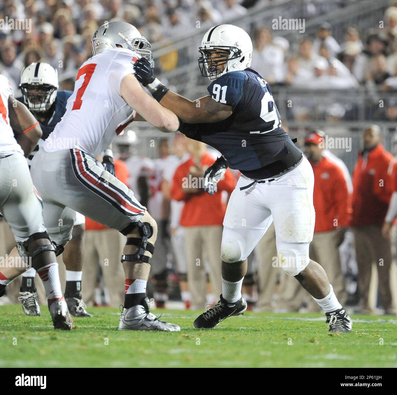 Penn State Nittany Lions DaQuan Jones (91) in action during a game ...