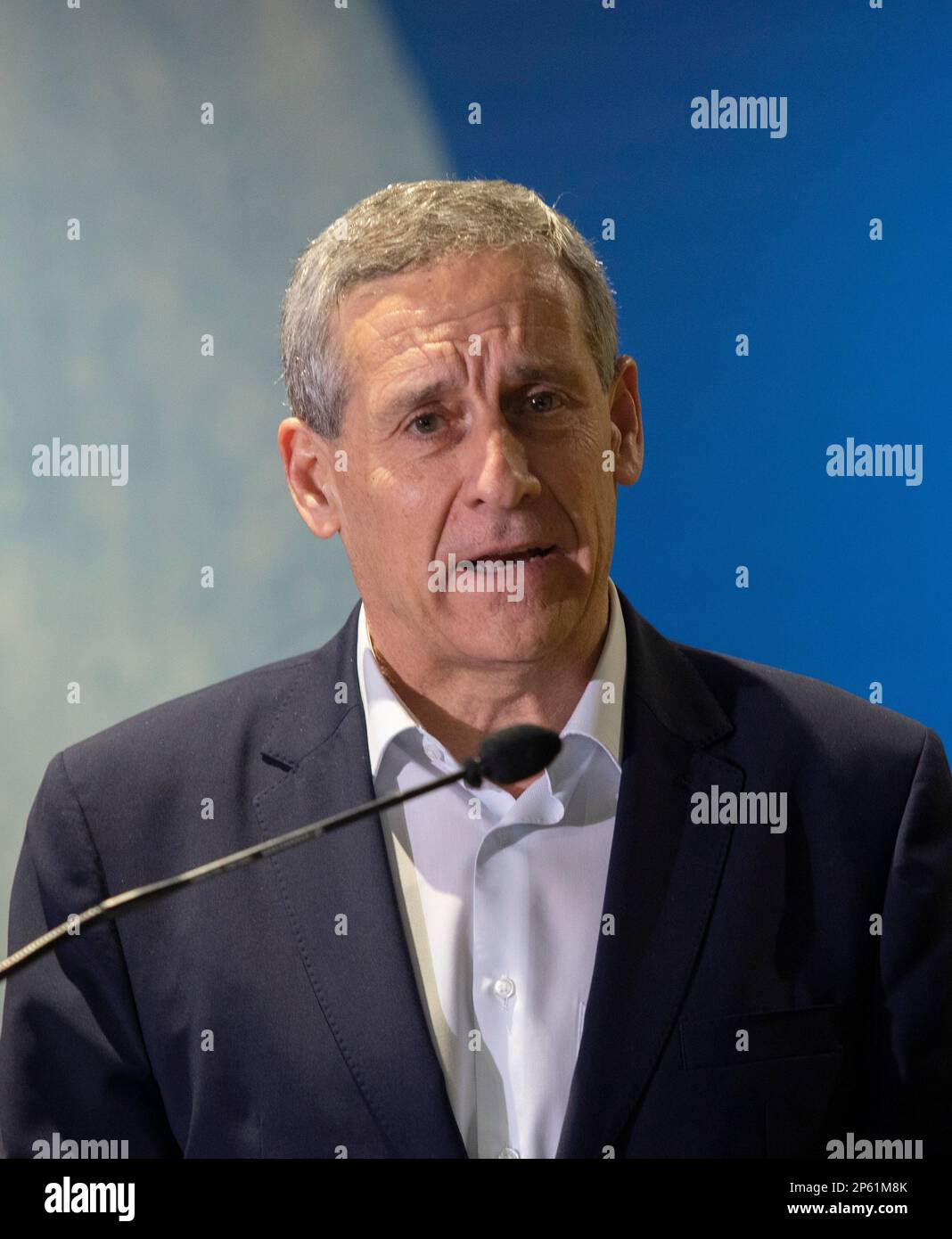 The director of the Spanish Space Agency, Miguel Belló, during media ...