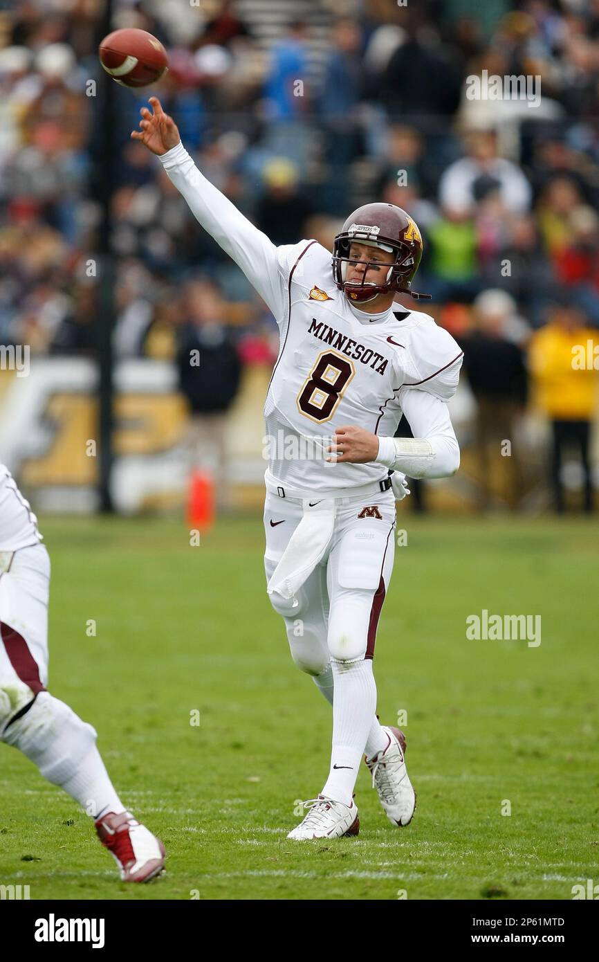 WEST LAFAYETTE, IN - OCTOBER 25: Quarterback Adam Weber #8 of the ...