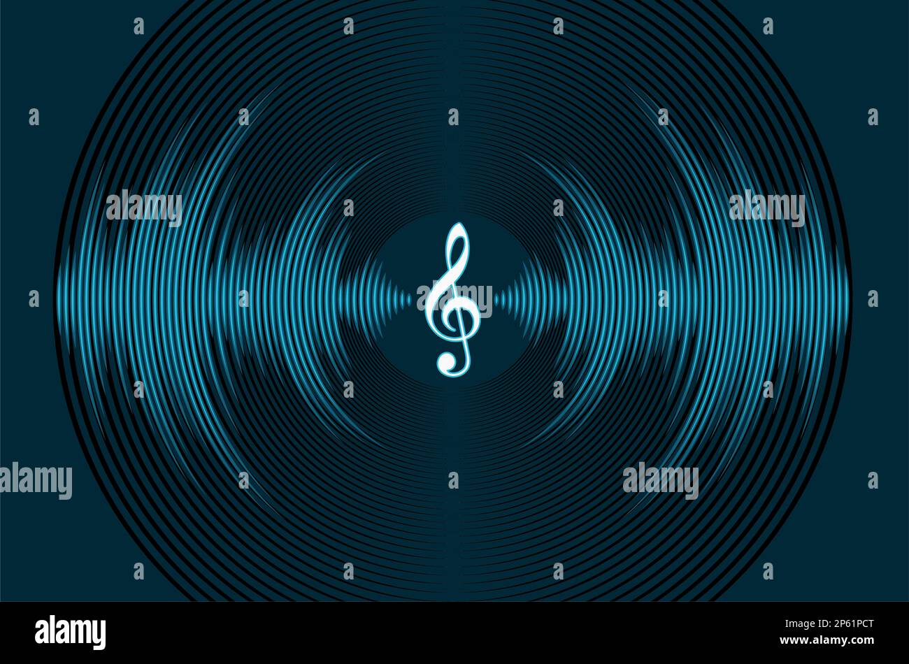 Minimalist abstract sound wave on dark blue line background vector ...