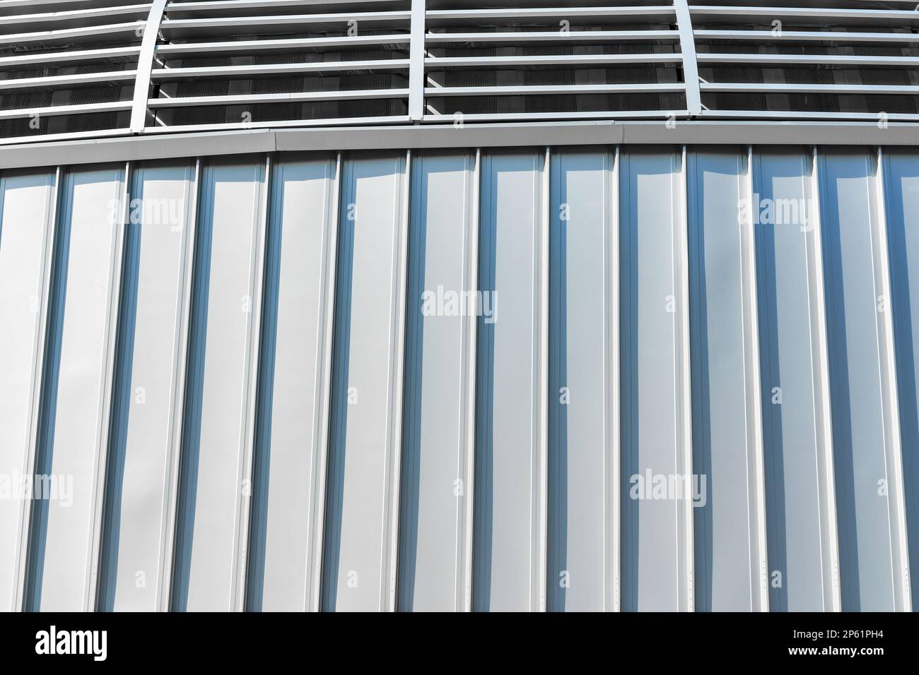 The texture of the cladding of the building from metal aluminum panels ...