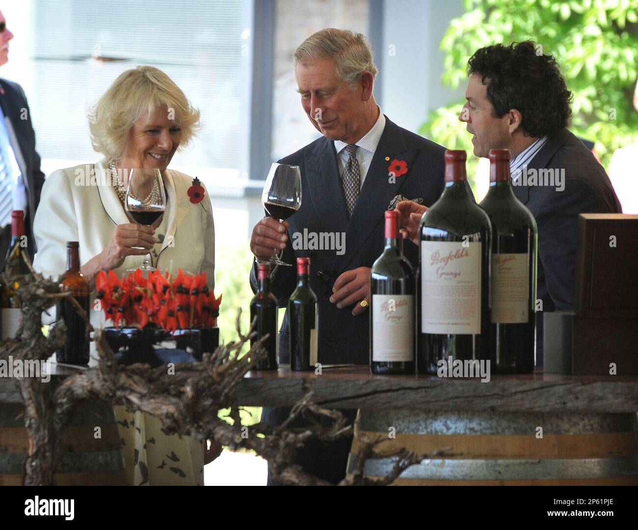 Britain's Prince Charles, center, and his wife Camilla, the Duchess of ...