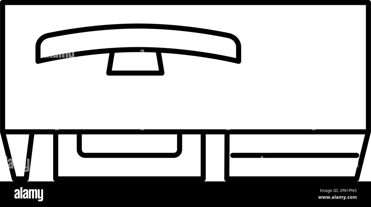 computer table monitor top view line icon vector illustration Stock ...