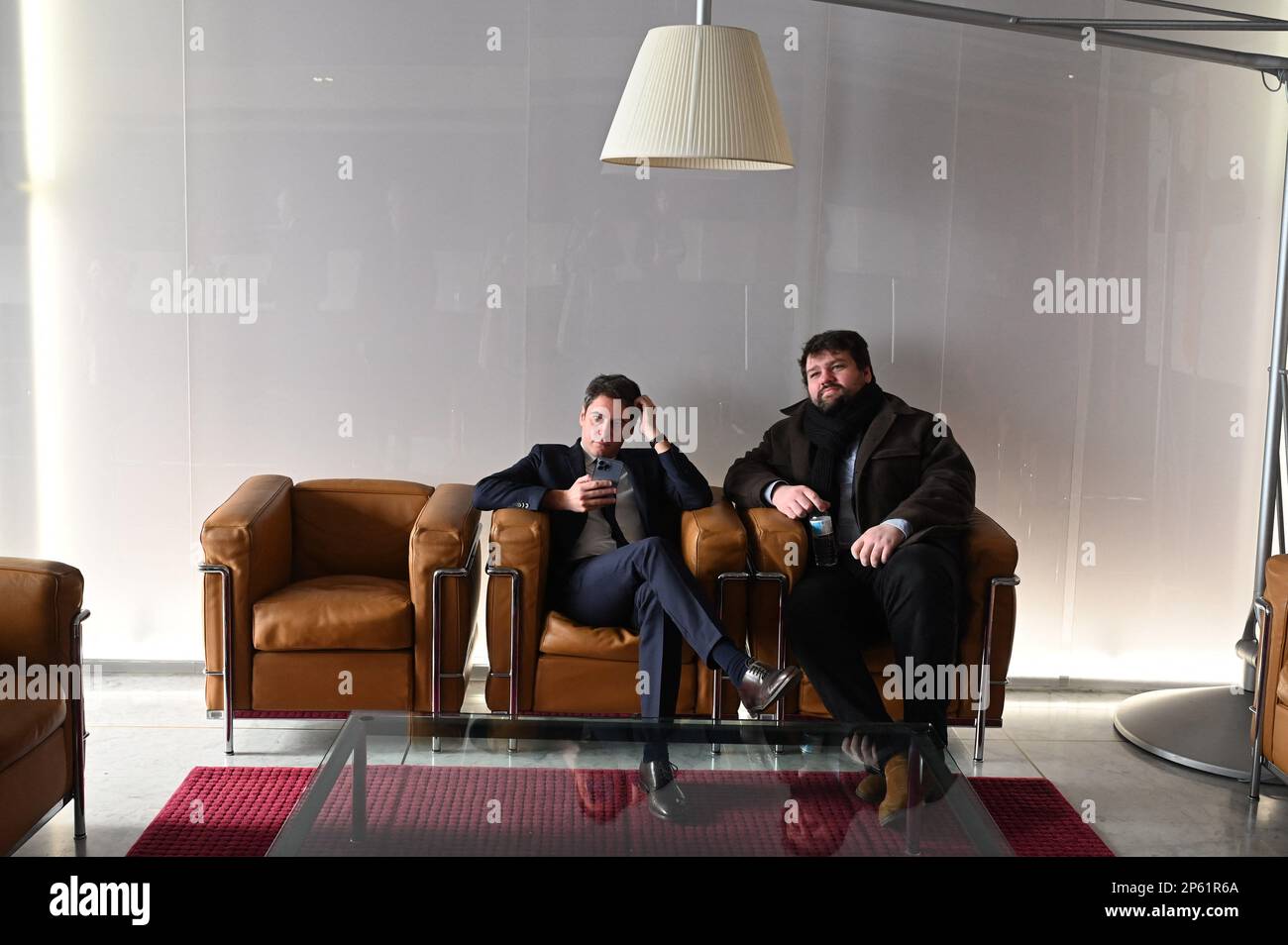 Junior Minister for Public Accounts Gabriel Attal seen at airport ...