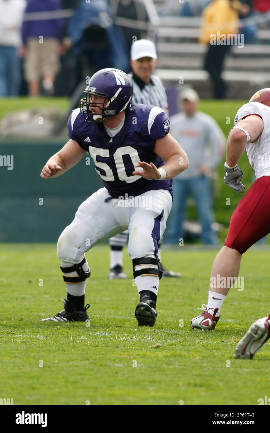 EVANSTON, IL - OCTOBER 13: Center Trevor Rees #50 of the Northwestern ...
