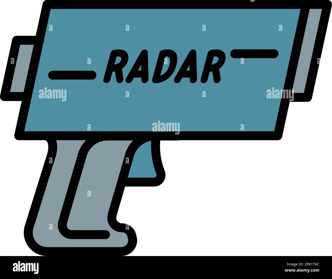 Pistol radar icon outline vector. Badge security. Digital cop Stock ...