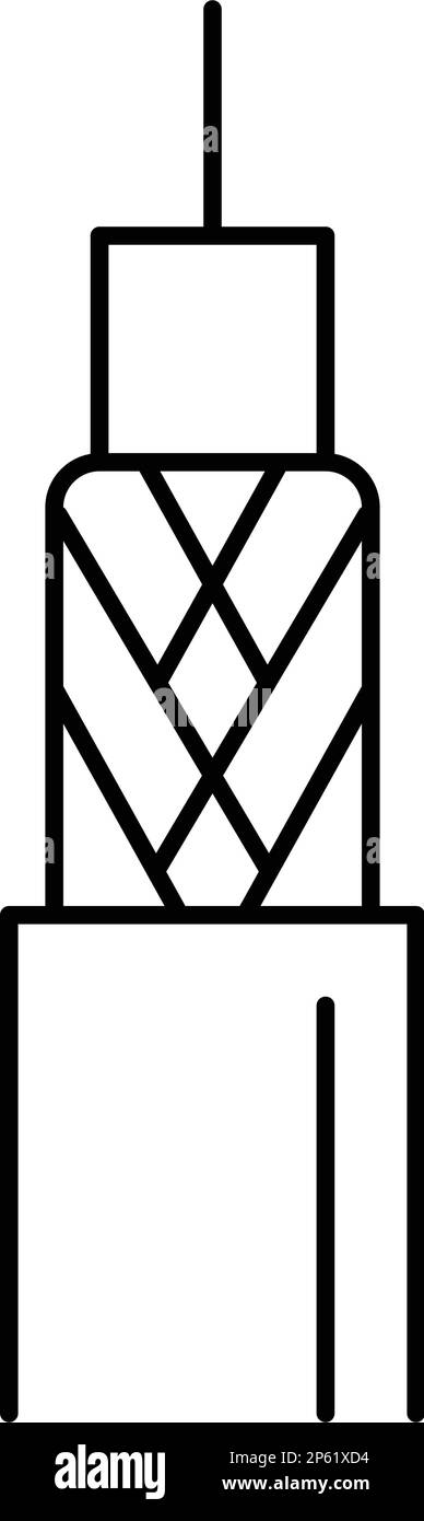 coaxial cable wire line icon vector illustration Stock Vector Image ...