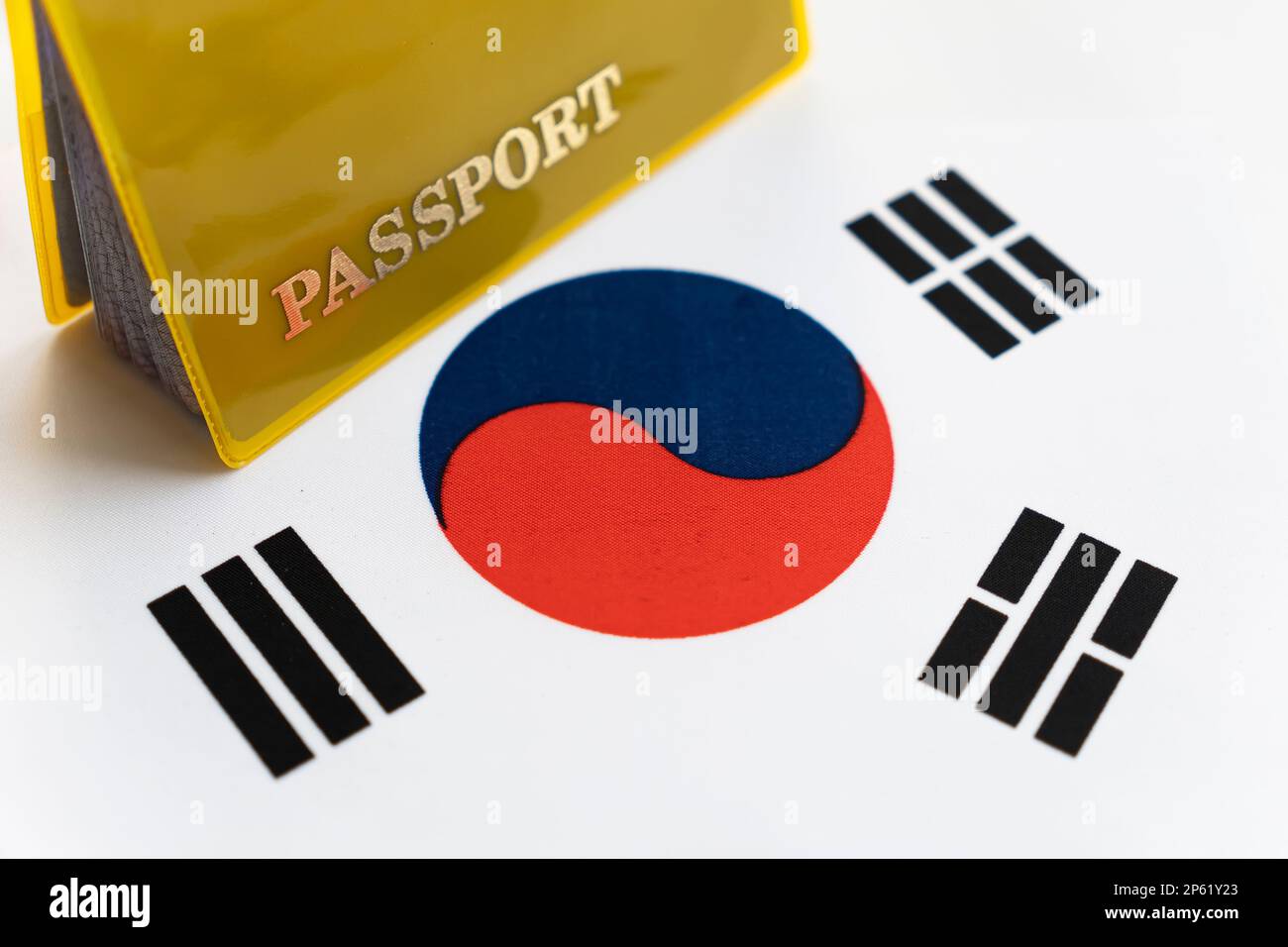 Flag of south korea with passport. Travel visa and citizenship concept ...