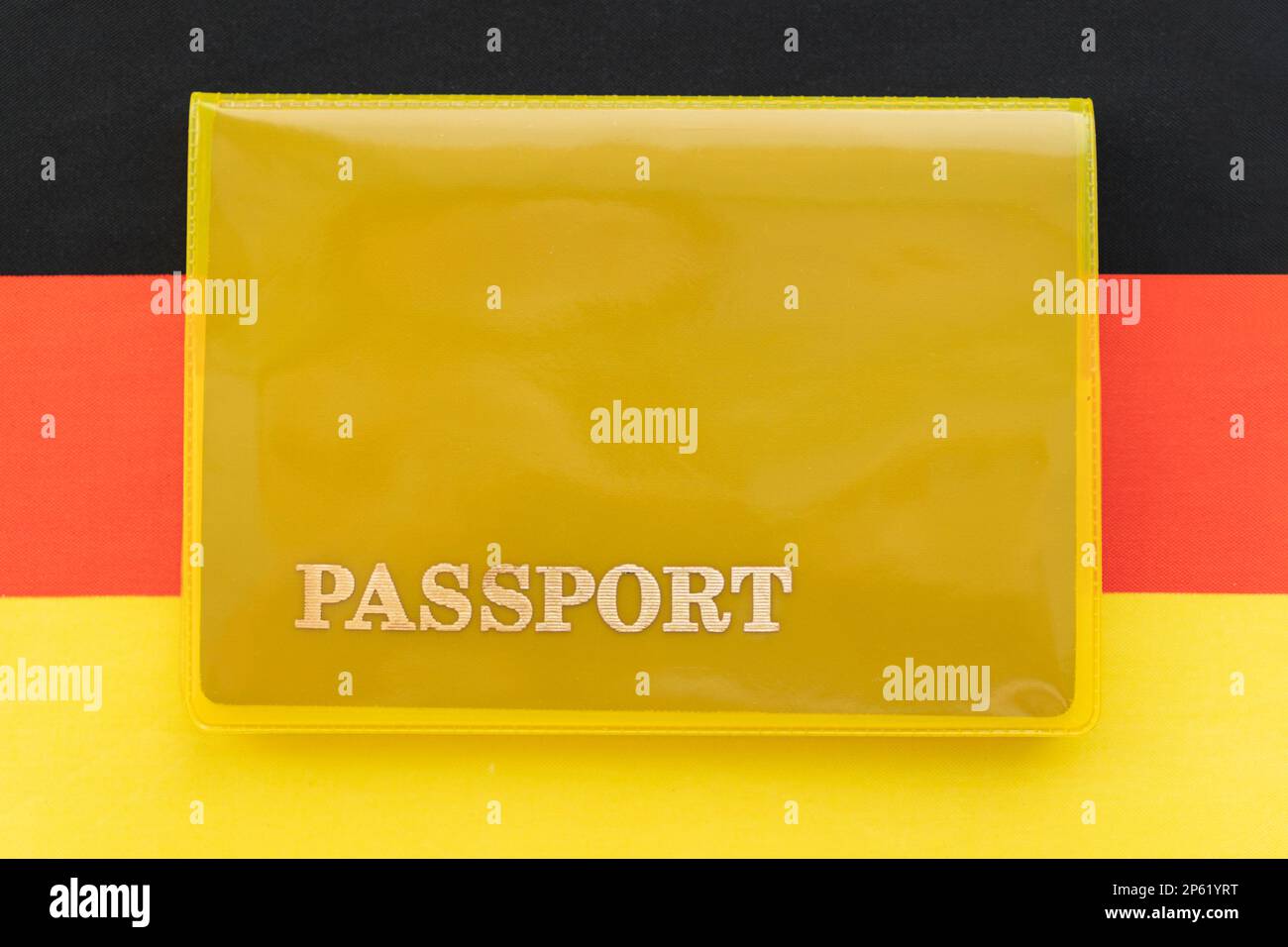 Flag of Germany with passport. Travel visa and citizenship concept ...