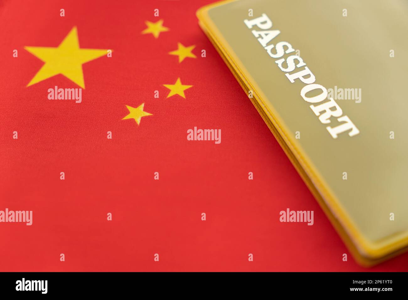Flag of china with passport. Travel visa and citizenship concept ...