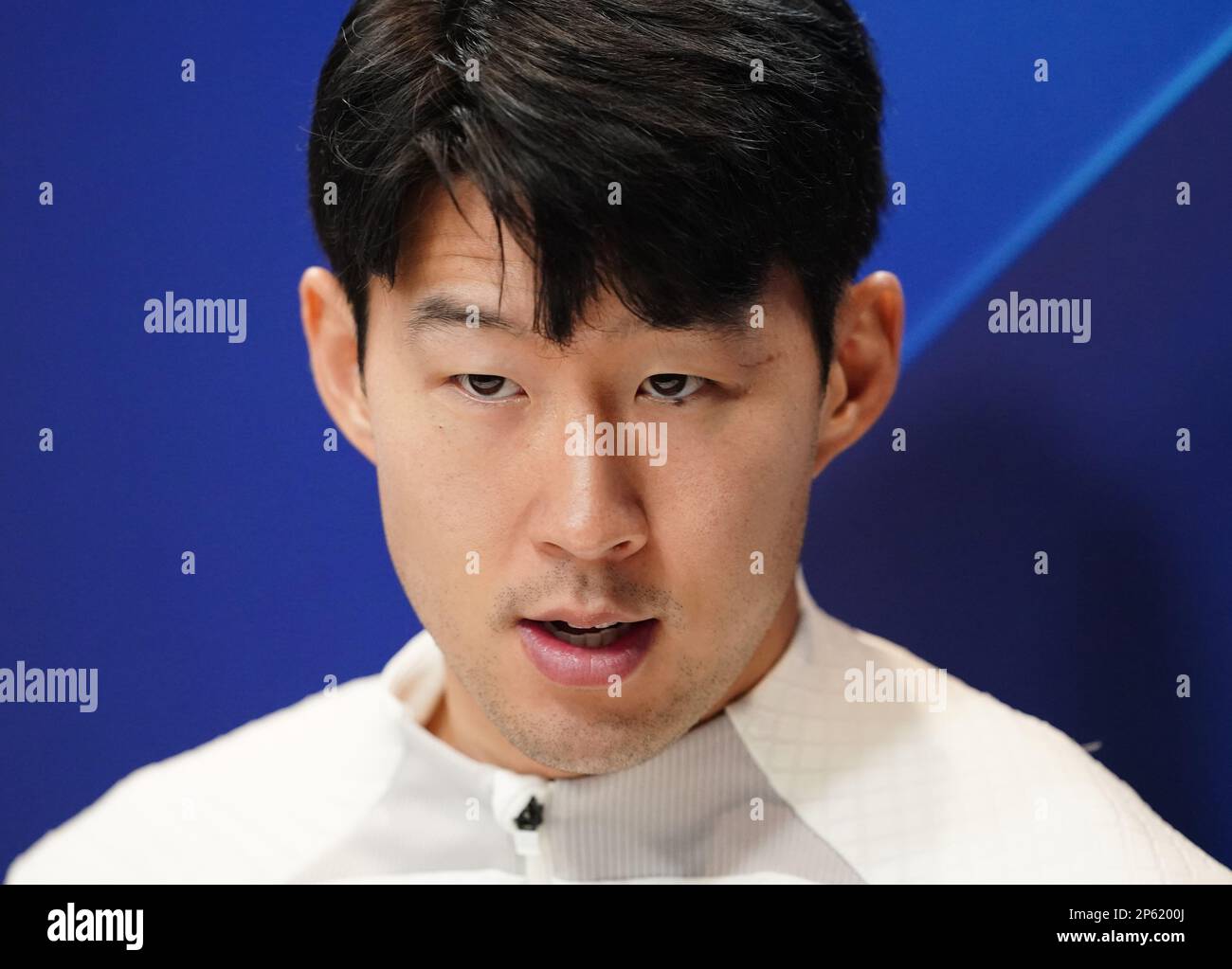 Tottenham Hotspur's Son Heung-min during a press conference at Hotspur ...