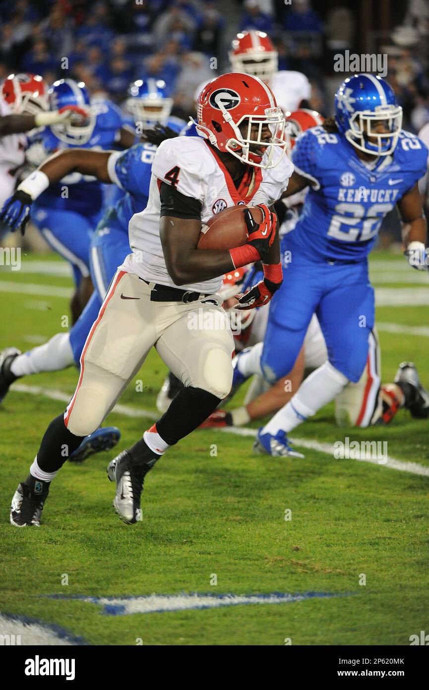 Georgia Bulldogs Keith Marshall (4) in action during a game against ...