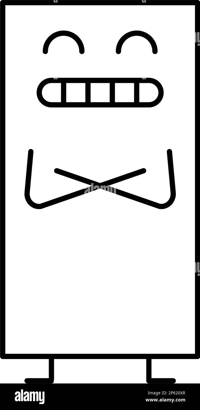 triangle geometric shape character line icon vector illustration Stock ...