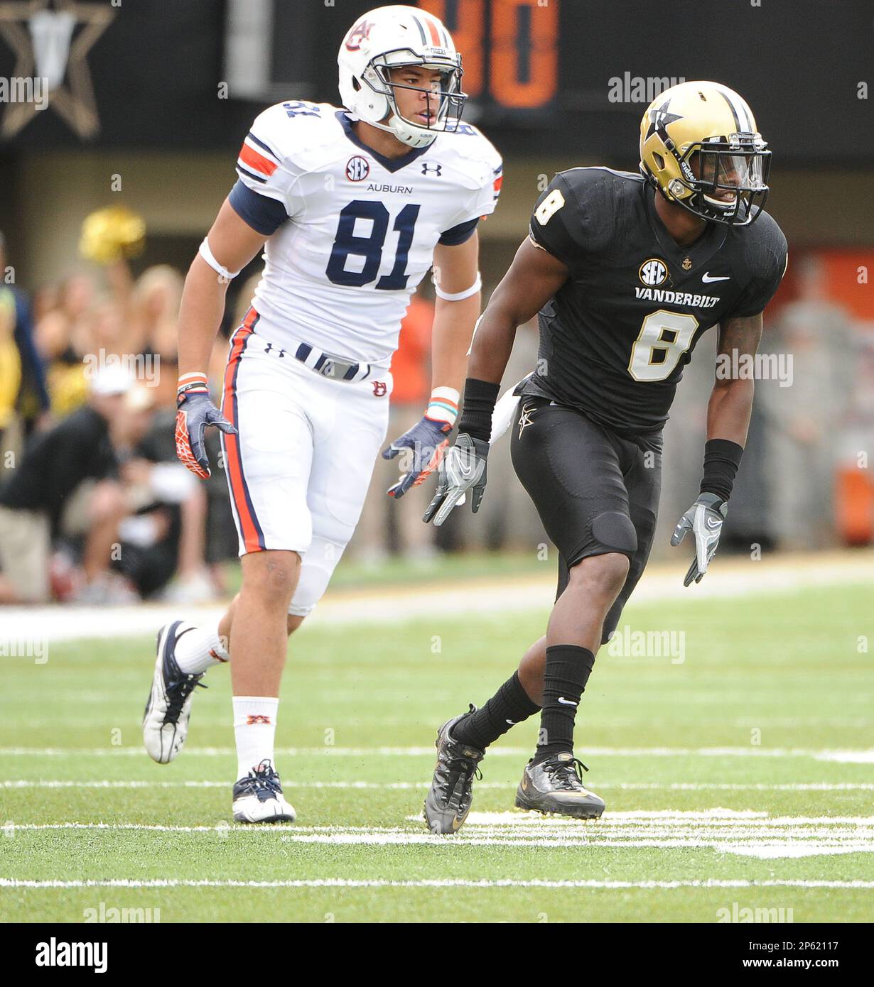Vanderbilt Commodores Trey Wilson (8) in action during a game against ...