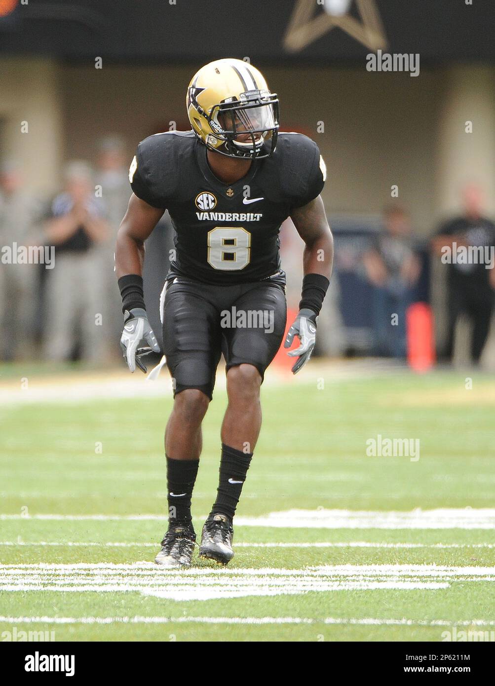 Vanderbilt Commodores Trey Wilson (8) in action during a game against ...