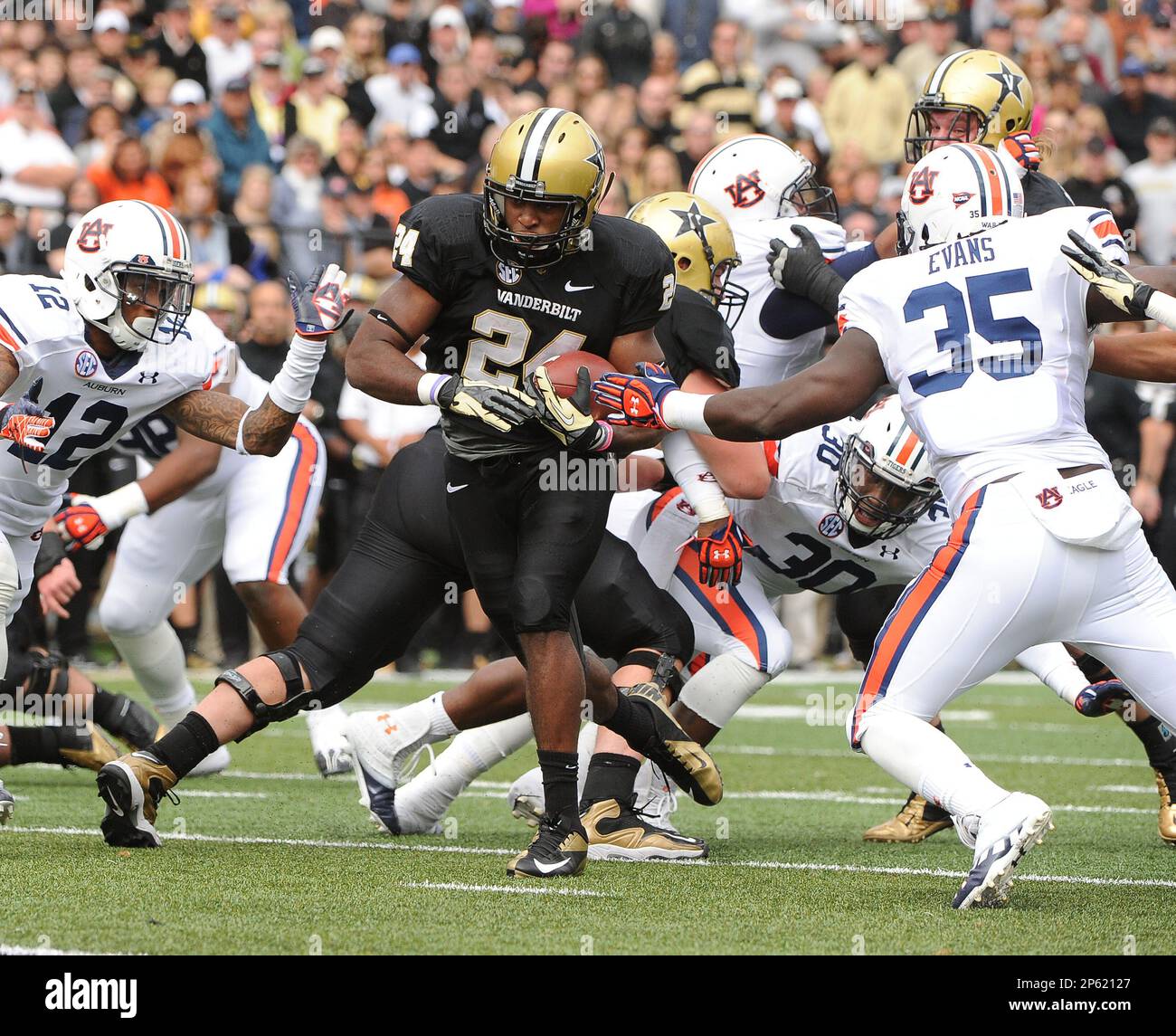 Vanderbilt Commodores Wesley Tate (24) in action during a game against ...