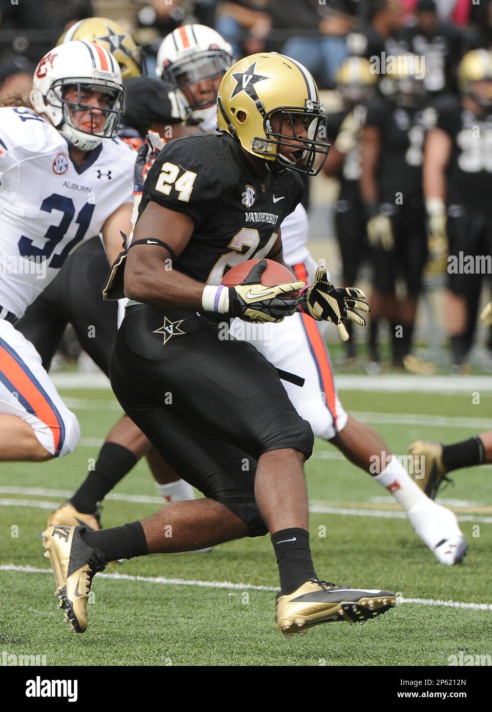 Vanderbilt Commodores Wesley Tate (24) in action during a game against ...