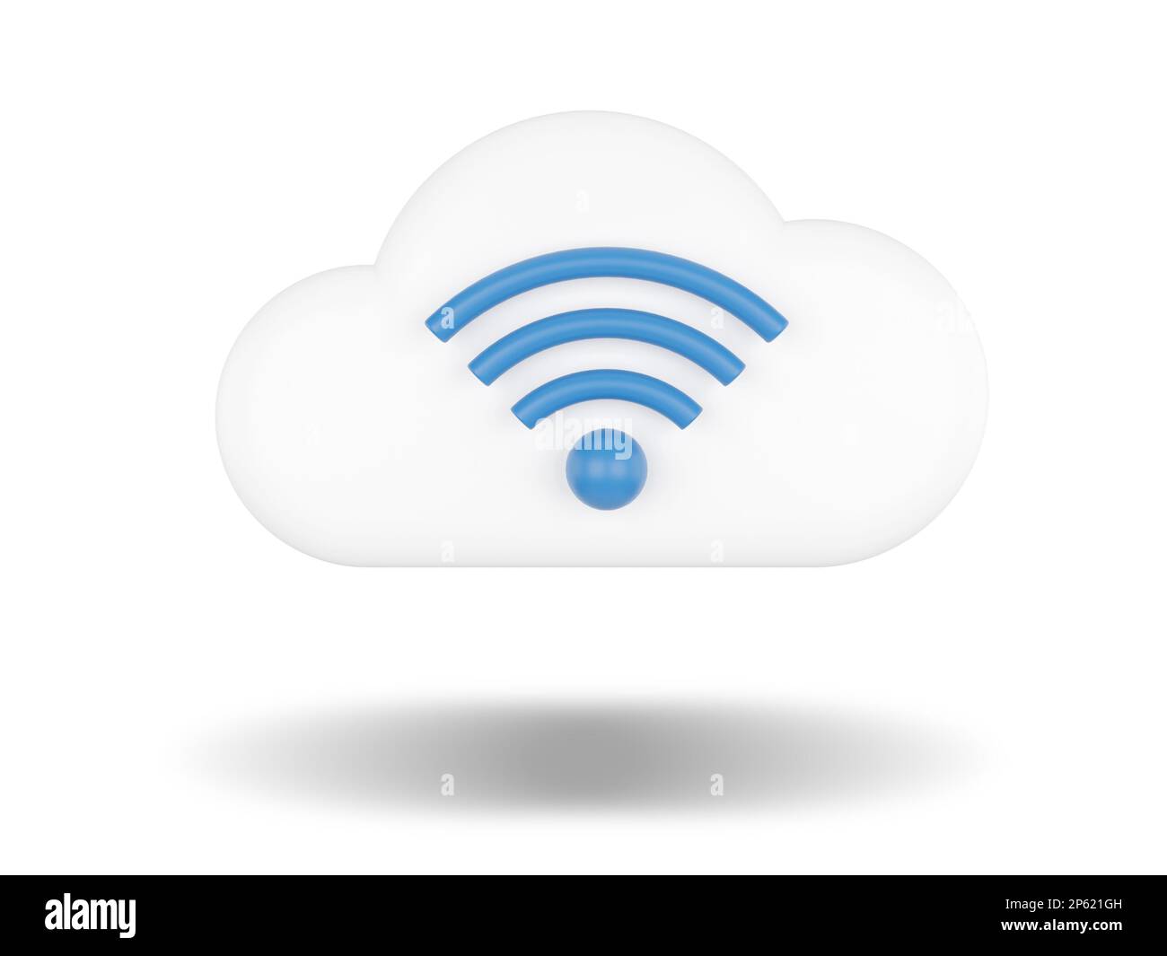 Cloud Computing With Wifi Signal. Wireless Network. 3D render ...