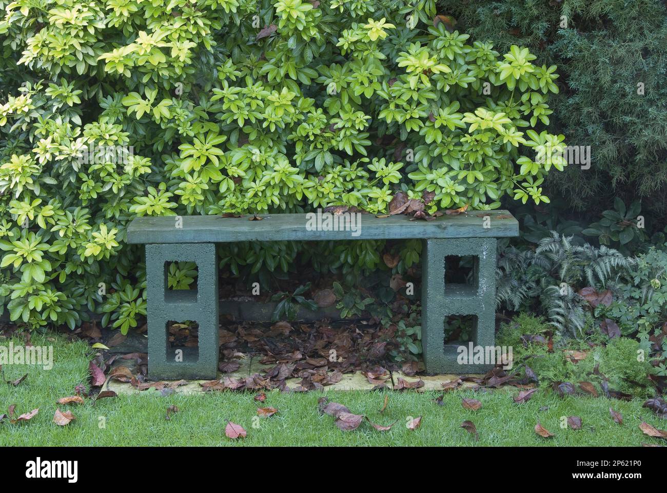 unusual garden bench in dark blue turquoise reclaimed materials with ...